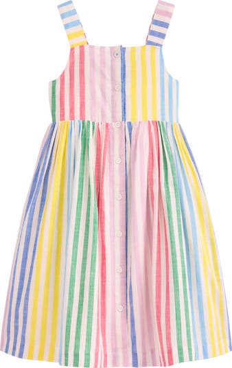 Mini Boden Kids' Remy Stripe Cotton Button-Up Sundress | Nordstrom