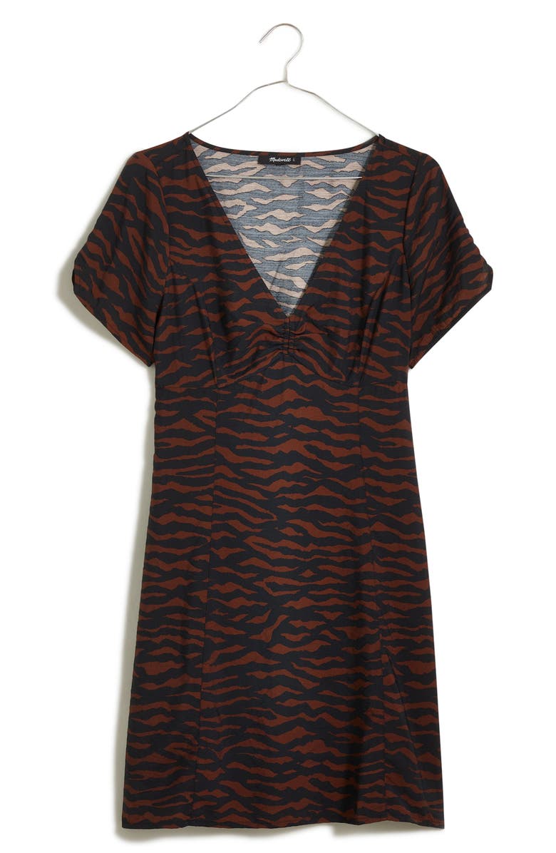 Madewell Abstract Animal Print V-Neck Minidress | Nordstromrack