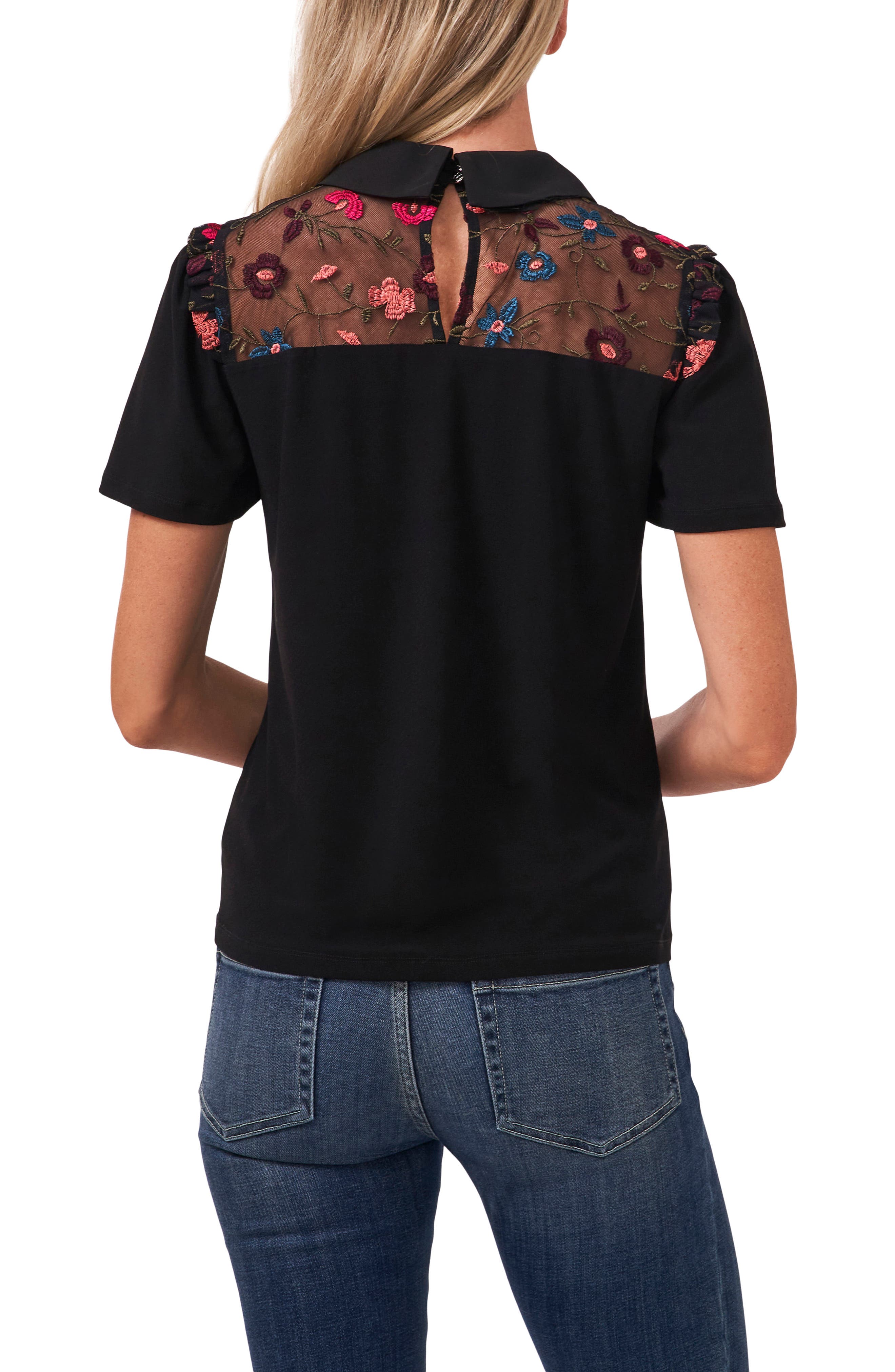 CeCe Embroidered Yoke Blouse | Nordstromrack