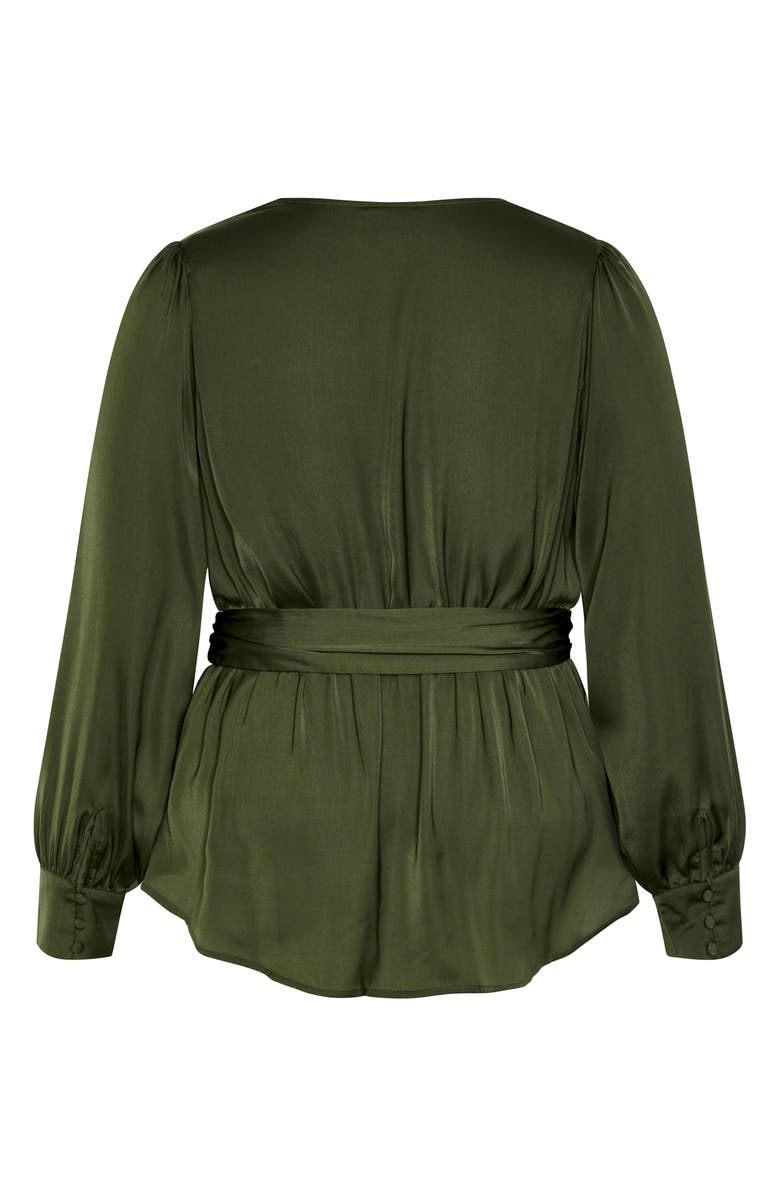 City Chic Opulent Long Sleeve Faux Wrap Top | Nordstromrack