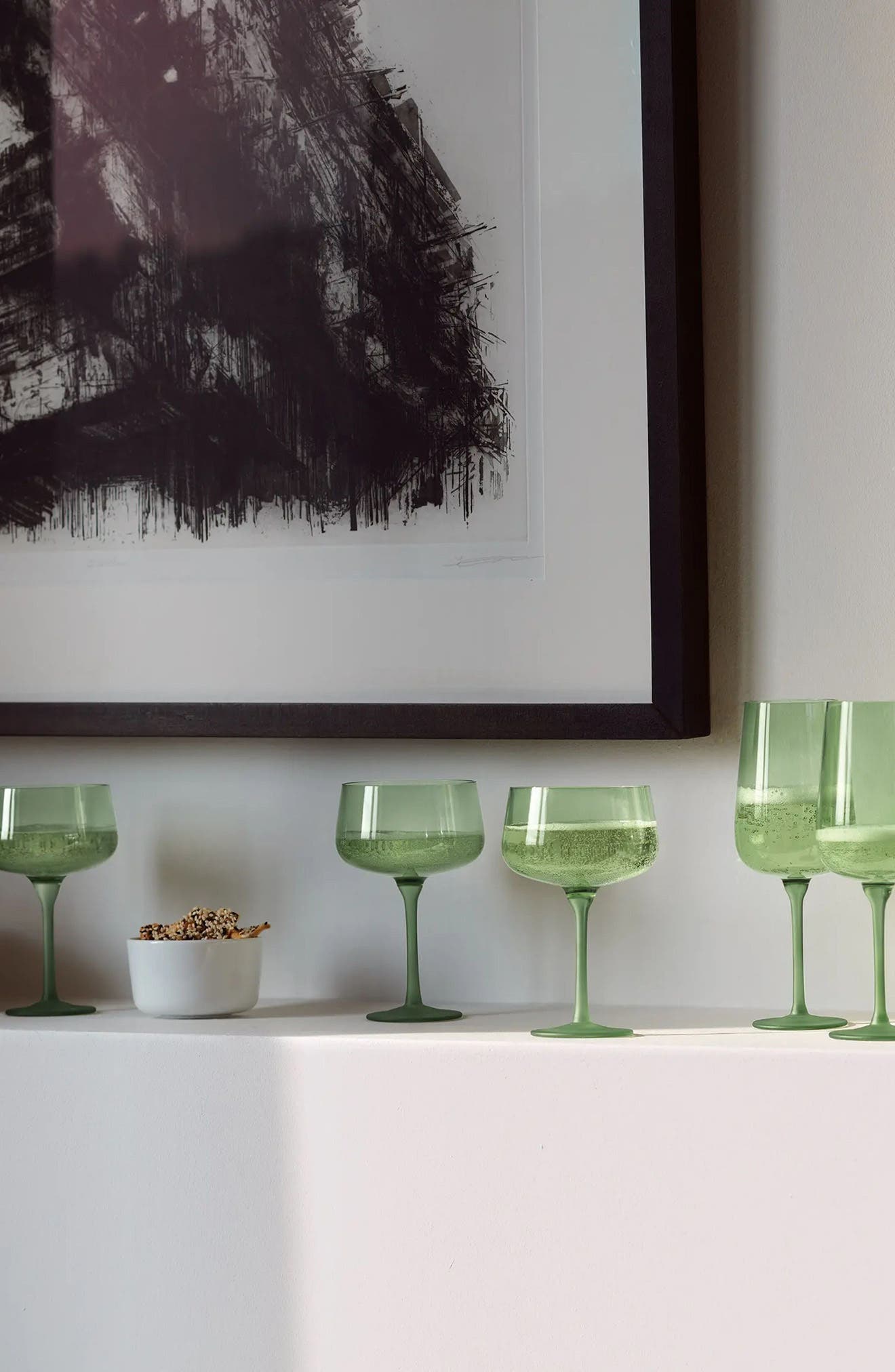 LSA Arc Contrast Set of 4 Glass Cocktail Saucers | Nordstrom