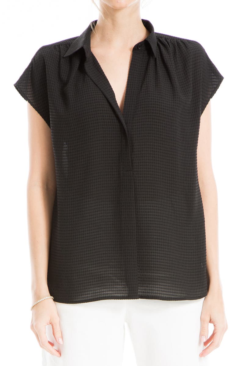 MAX STUDIO Collared Textured Blouse | Nordstromrack