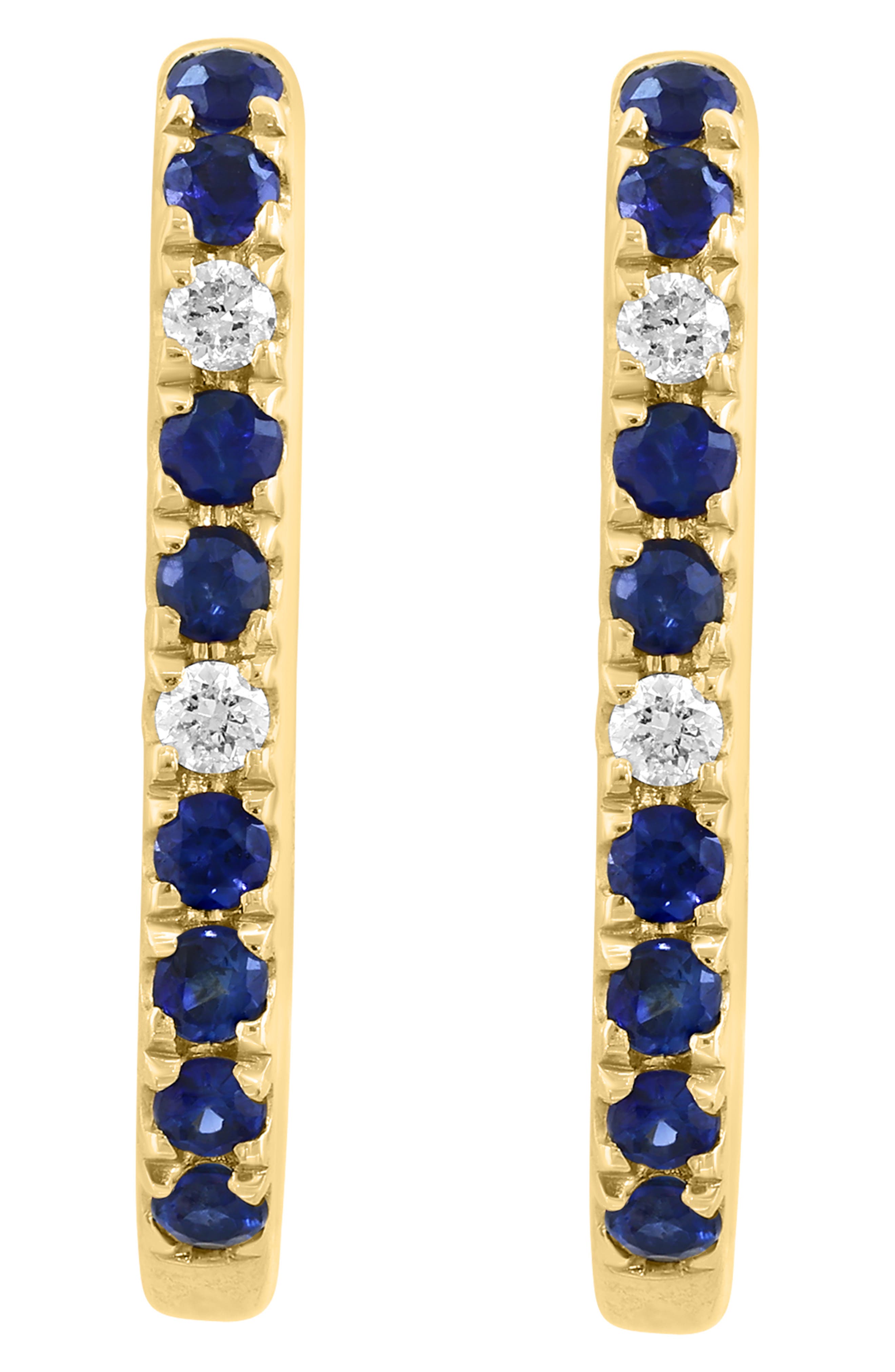 EFFY Diamond & Blue Sapphire Hoop Earrings | Nordstromrack