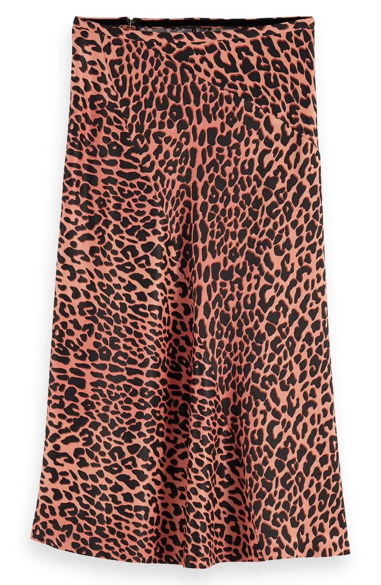 Scotch & Soda Leopard Print Satin Bias Skirt | Nordstromrack