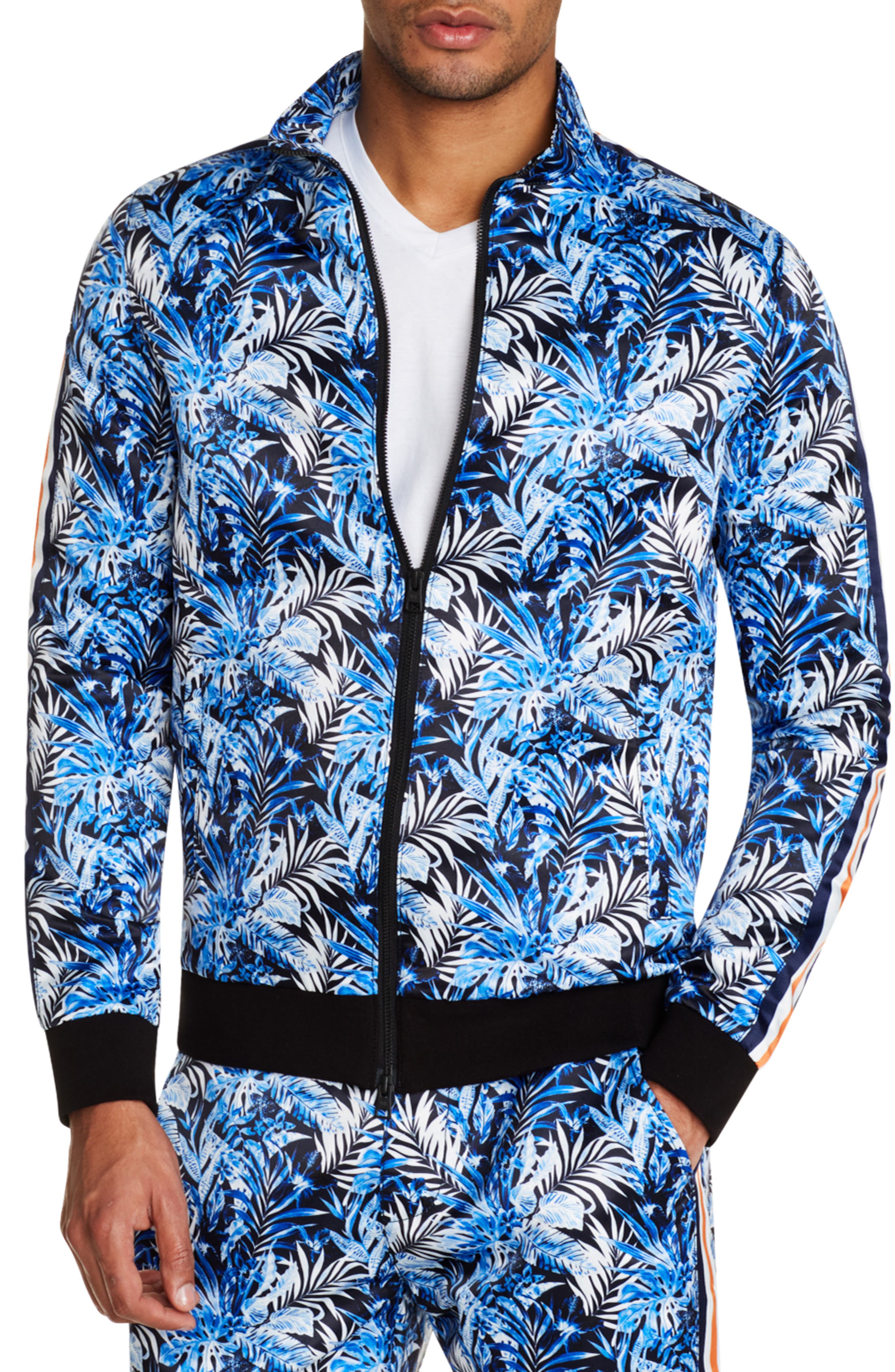 Tallia Floral Print Front Zip Track Jacket | Nordstromrack