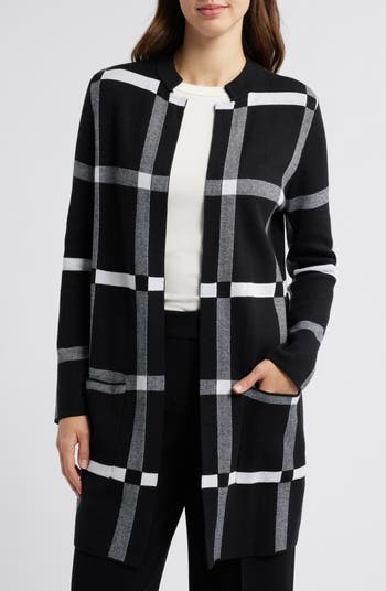KASPER Windowpane Cardigan Jacket | Nordstrom