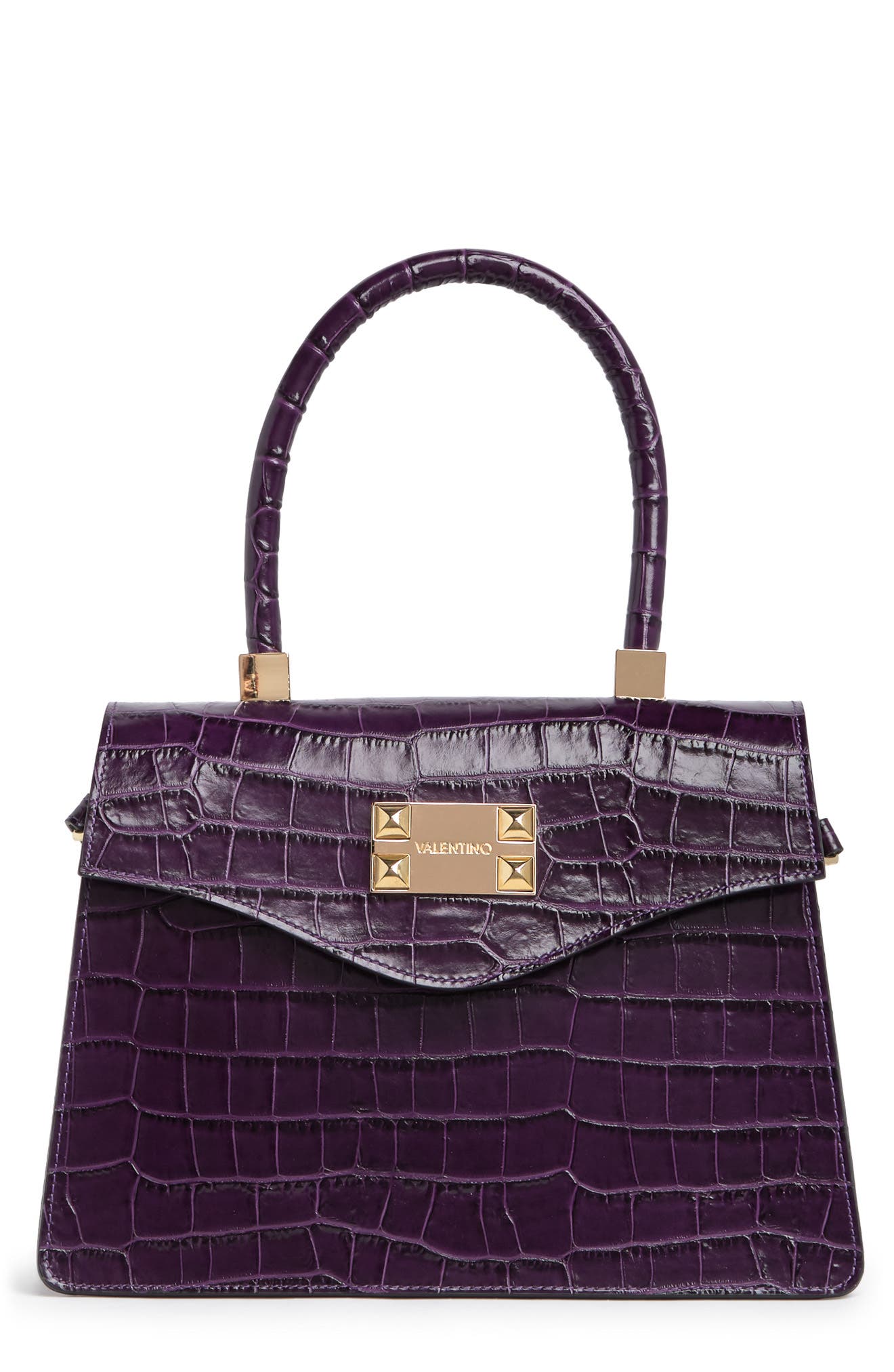 VALENTINO BY MARIO VALENTINO Melanie Croc Embossed Leather Tote Bag ...
