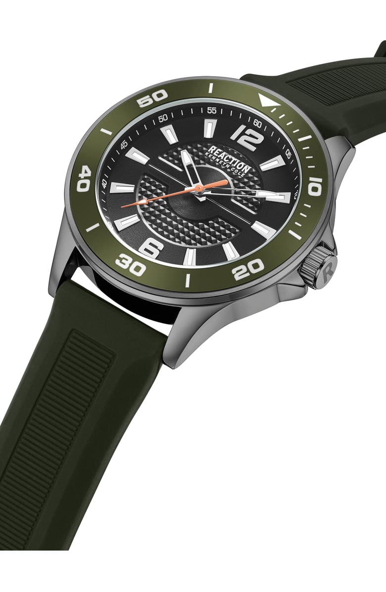 Kenneth Cole Reaction Ana-Digit Silicone Strap Watch, 46mm | Nordstromrack