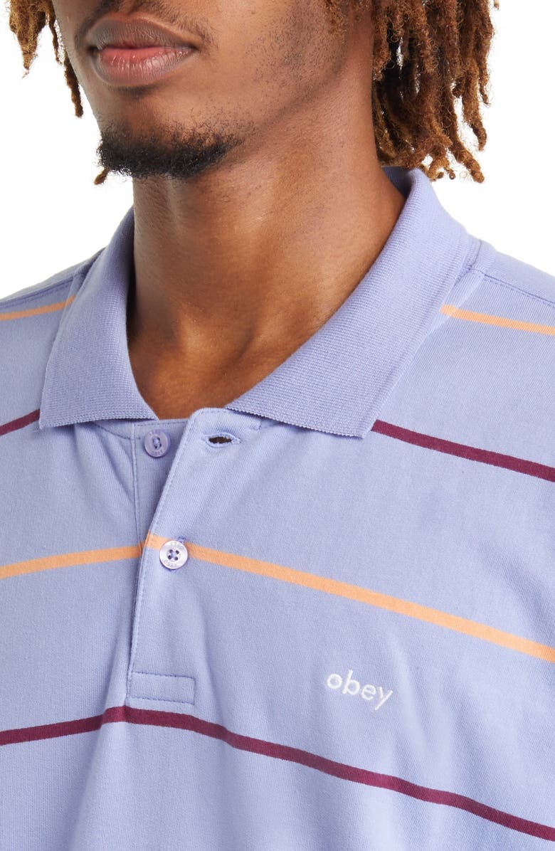 Obey Complete Stripe Polo Sweatshirt | Nordstrom