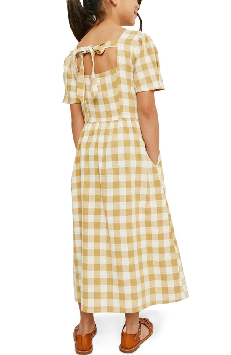 Hayden Girls Kids' Plaid Button Down Back Bow Maxi Dress | Nordstromrack