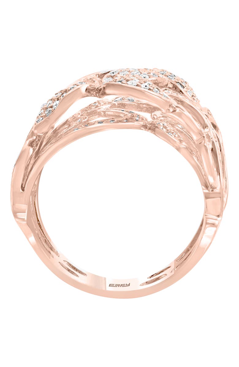EFFY 14K Rose Gold Diamond Leaf Ring - Size 7 - 0.94 ctw | Nordstromrack