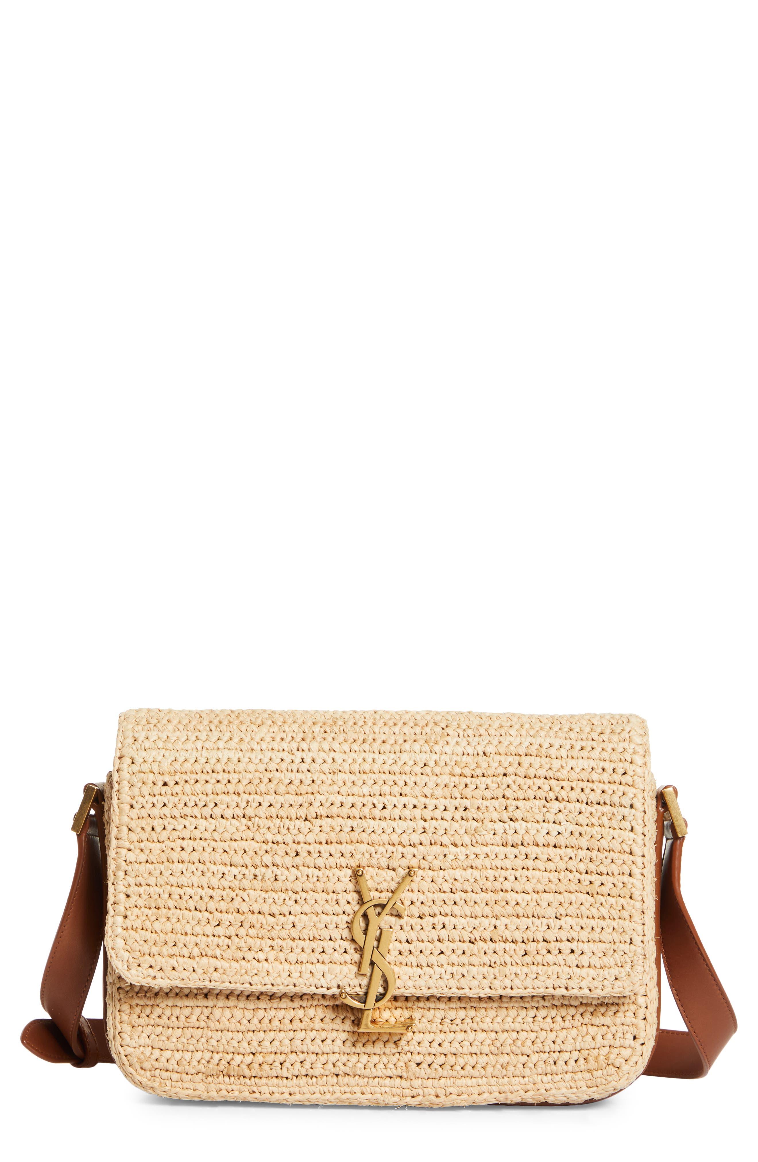 Saint Laurent Medium Solferino Raffia Shoulder Bag | Nordstrom