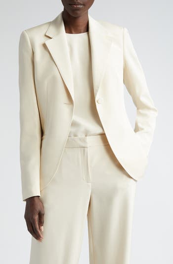 Lafayette 148 New York Fae Stretch Silk Crêpe de Chine Blazer | Nordstrom
