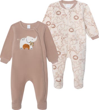 PL BABY BY PETIT LEM Pack of Two Microfleece Coverall Sleepers ...
