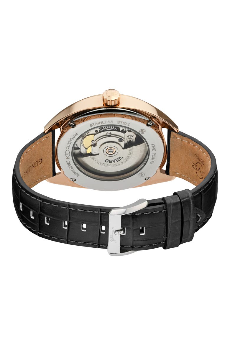 Five Points Croc Embossed Leather Strap Watch, 43mm (Men) | Nordstromrack