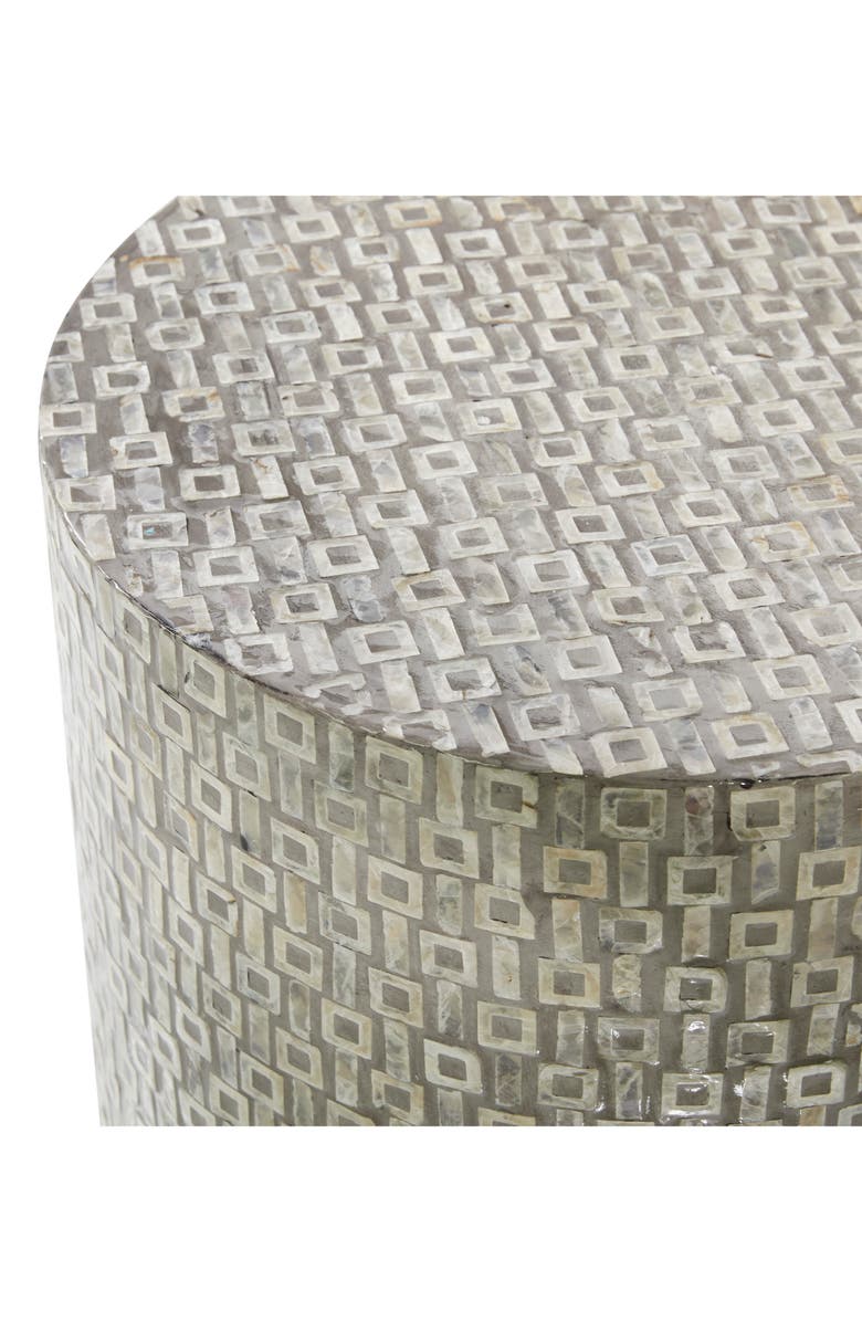 GINGER BIRCH STUDIO Gray Mother of Pearl Contemporary Accent Table with ...