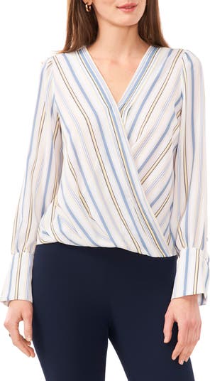 Halogen® Stripe Surplice Top | Nordstromrack