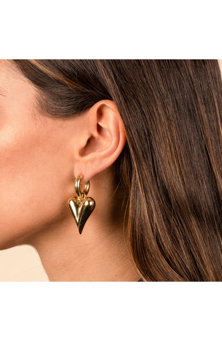 BY ADINA EDEN Solid Puffy Elongated Heart Dangle Huggie Earring | Nordstrom