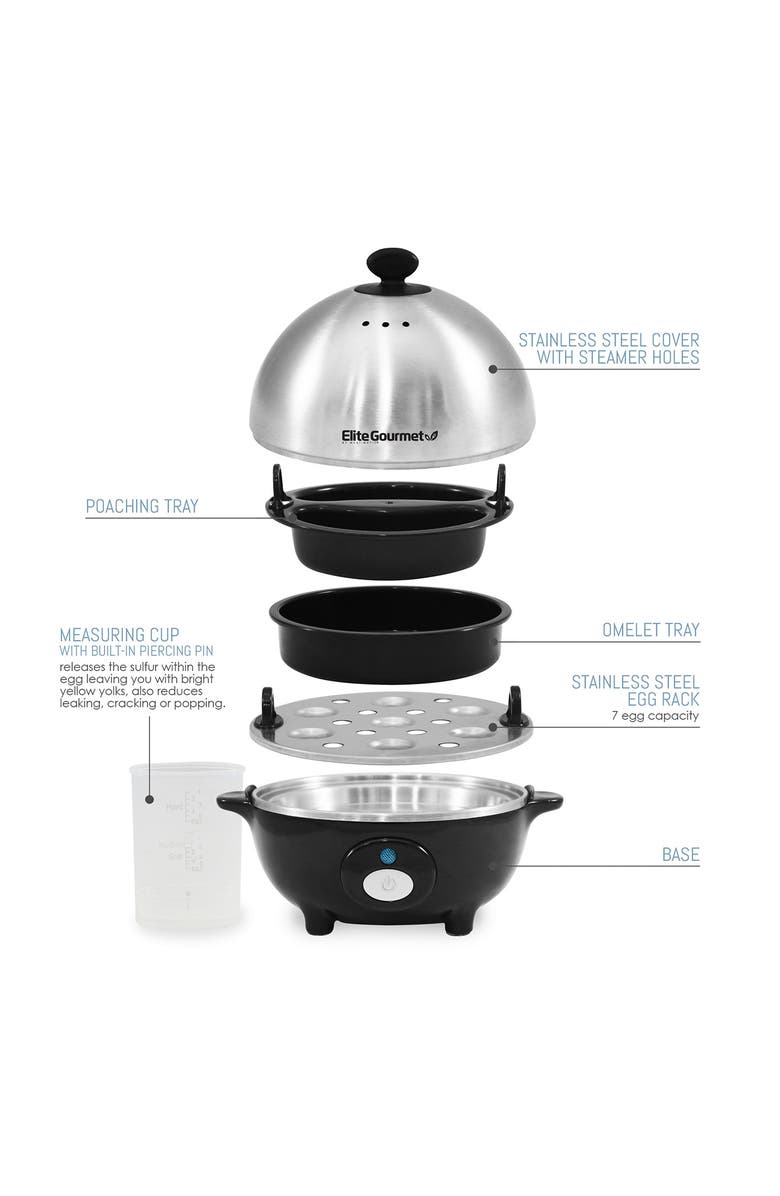 MAXI-MATIC Elite Platinum EGC-508 Egg Cooker Stainless Steel ...