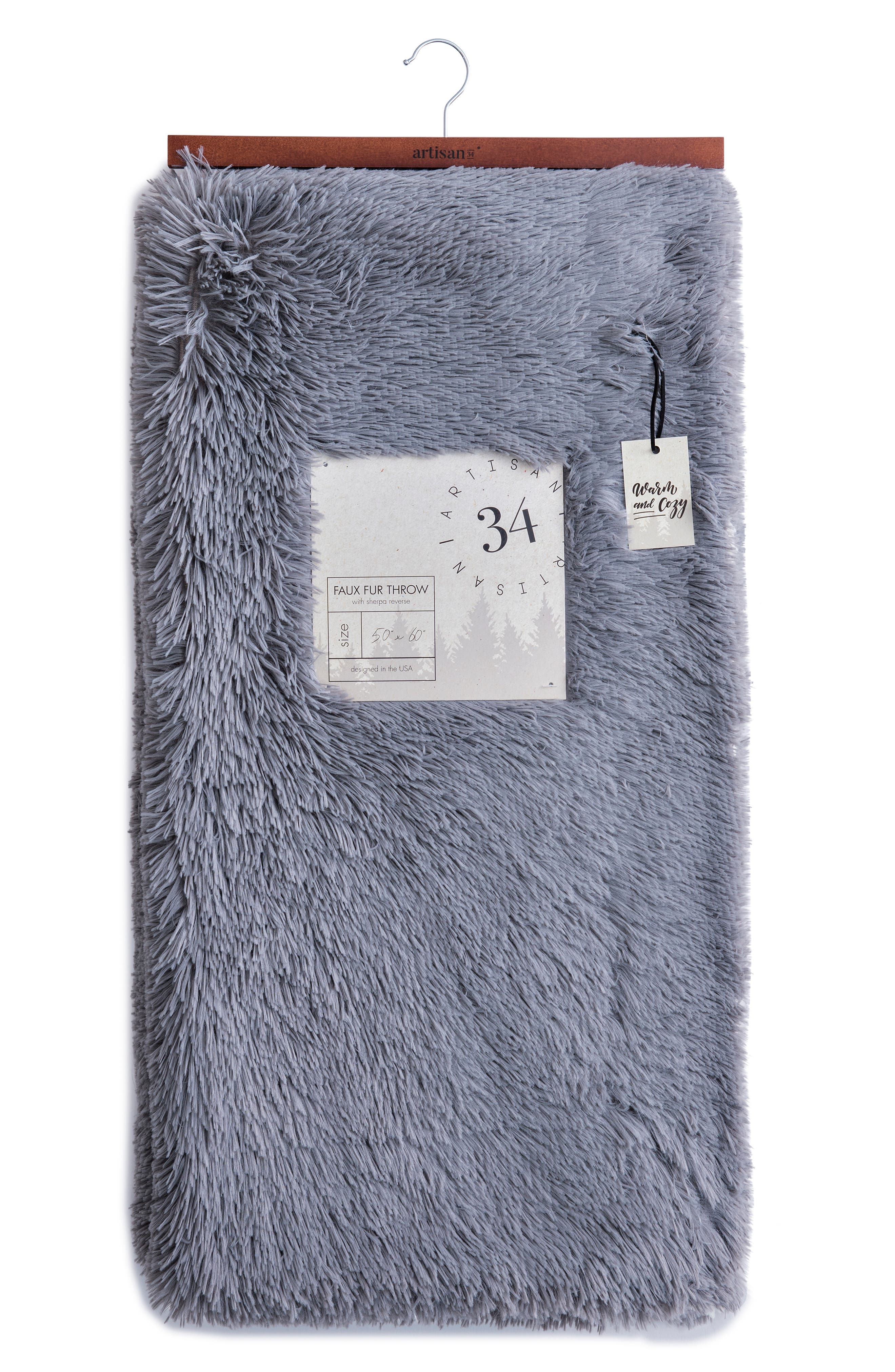 ARTISAN 34 Solid High Pile Faux Fur Throw Blanket | Nordstromrack