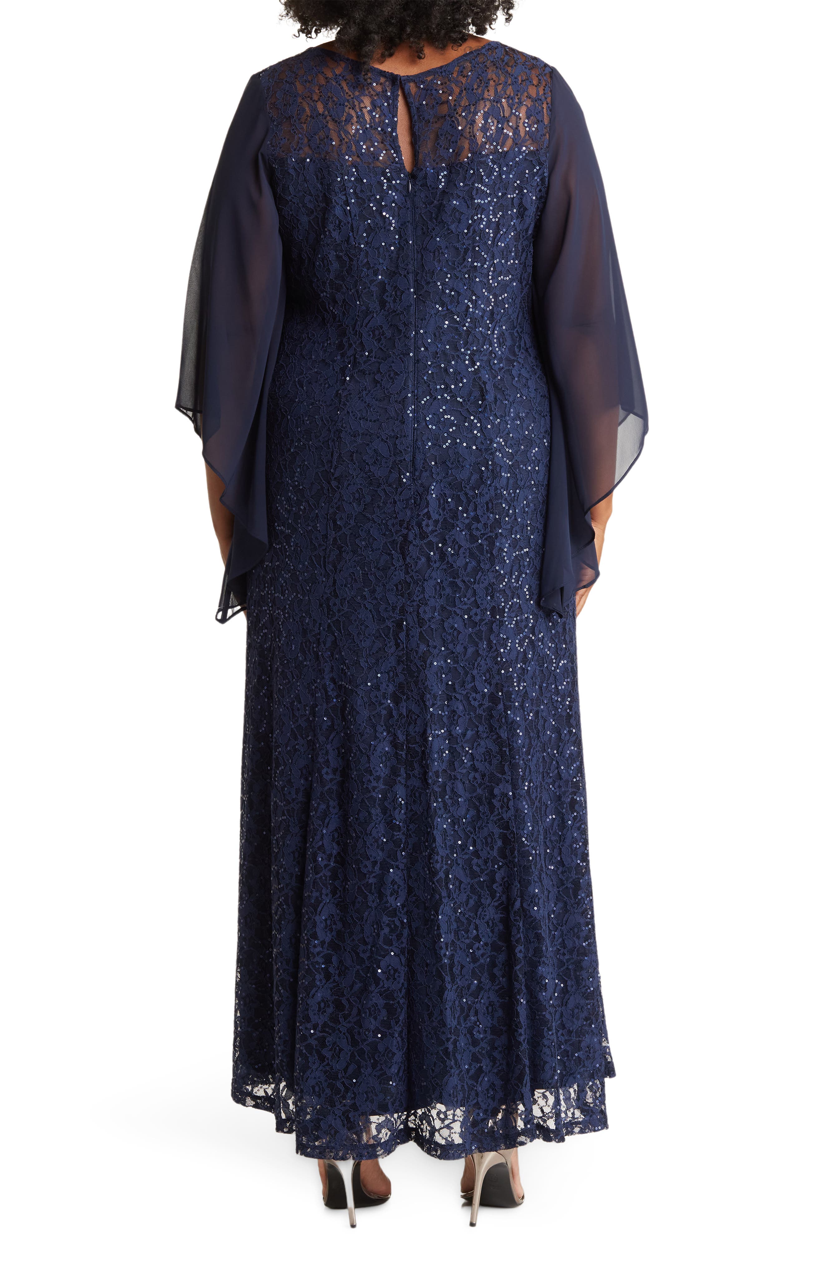 SL FASHIONS Long Lace Fit & Flare Dress | Nordstromrack