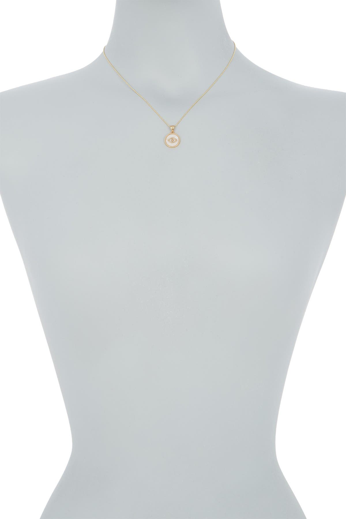 Adornia 14K Gold Plated Sterling Silver Mother-of-Pearl Evil Eye Disc ...