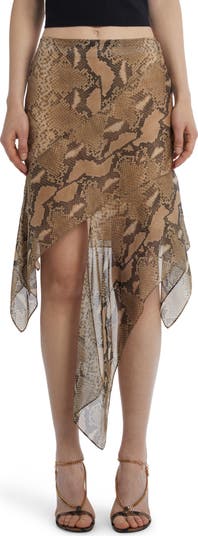 Stella McCartney Python Print Asymmetric Silk Chiffon Skirt | Nordstrom