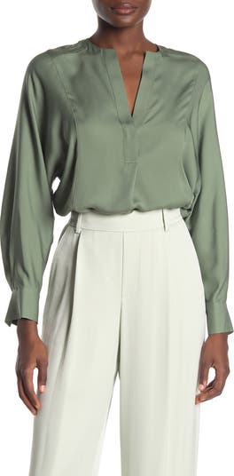 Vince Silk Split Neck Blouse | Nordstromrack