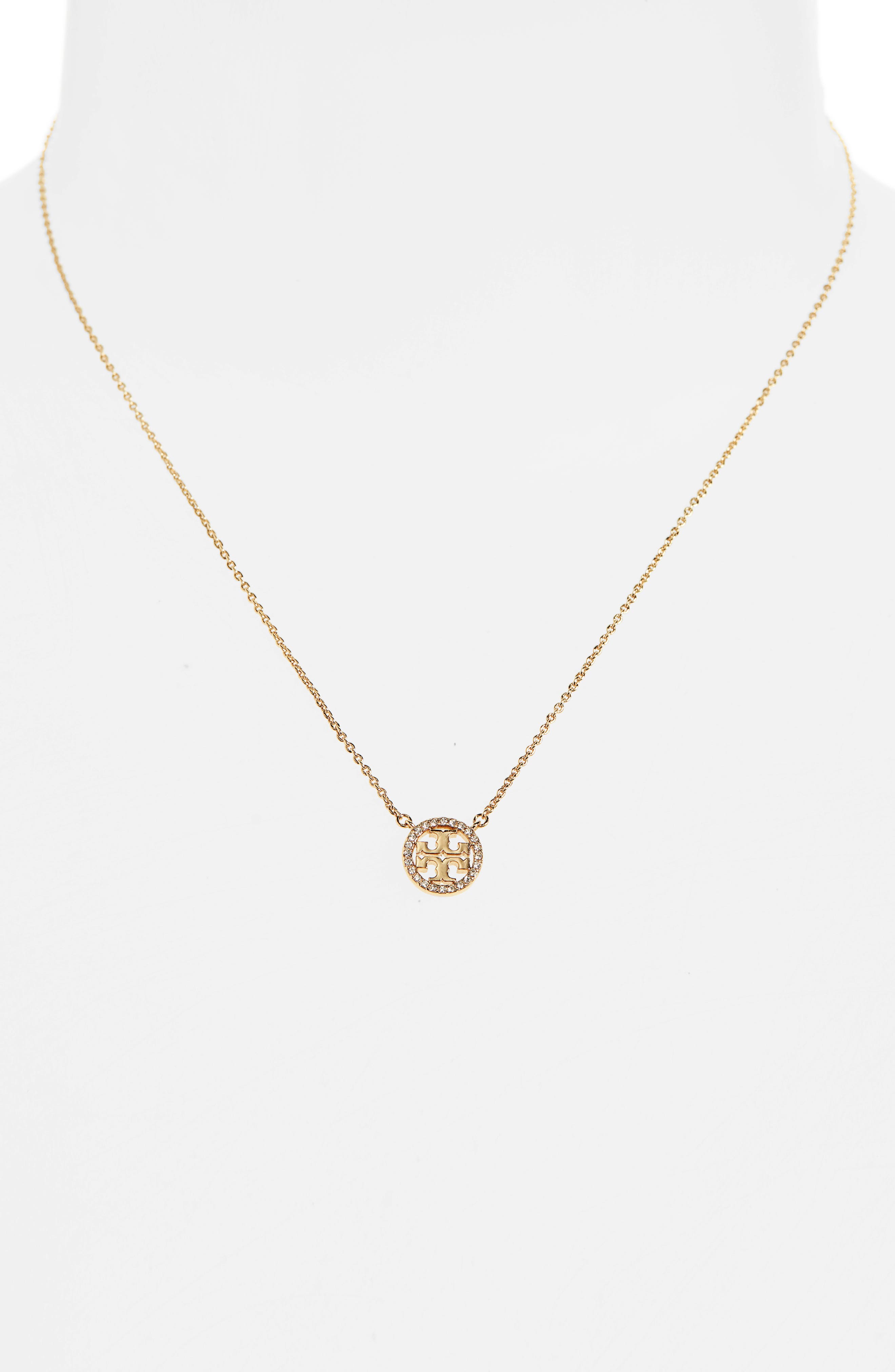 Tory Burch Icon Pavé Pendant Necklace | Nordstrom