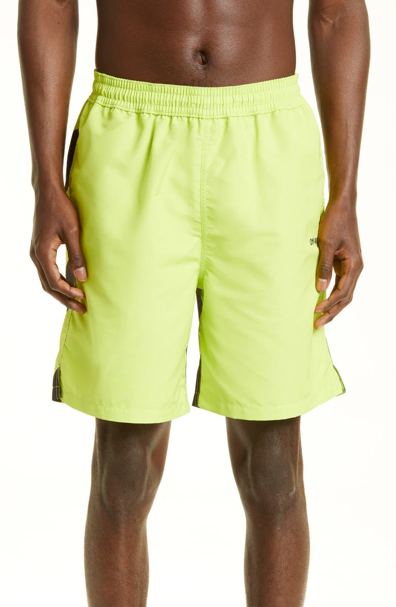 Off-White Diagonal Stripe Swim Trunks | Nordstromrack