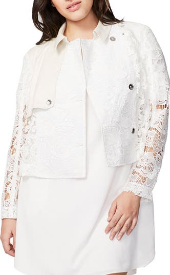 RACHEL Rachel Roy Rachel Roy Crop Lace Trench Jacket | Nordstrom