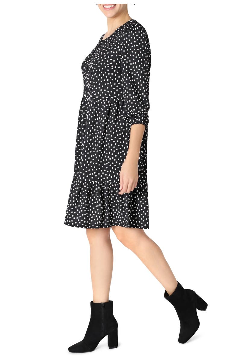 SANDRA DARREN Quarter Sleeve Textured Knit Tier A-Line Dress ...