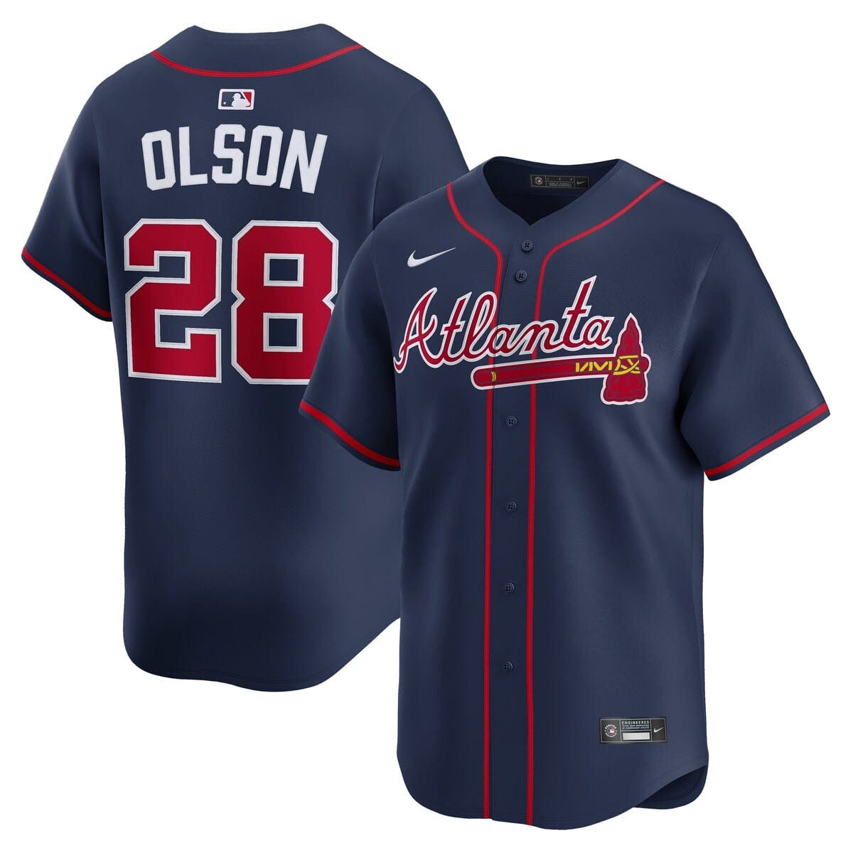 Nike Men's Nike Matt Olson Navy Atlanta Braves Alternate Limited Jersey ...