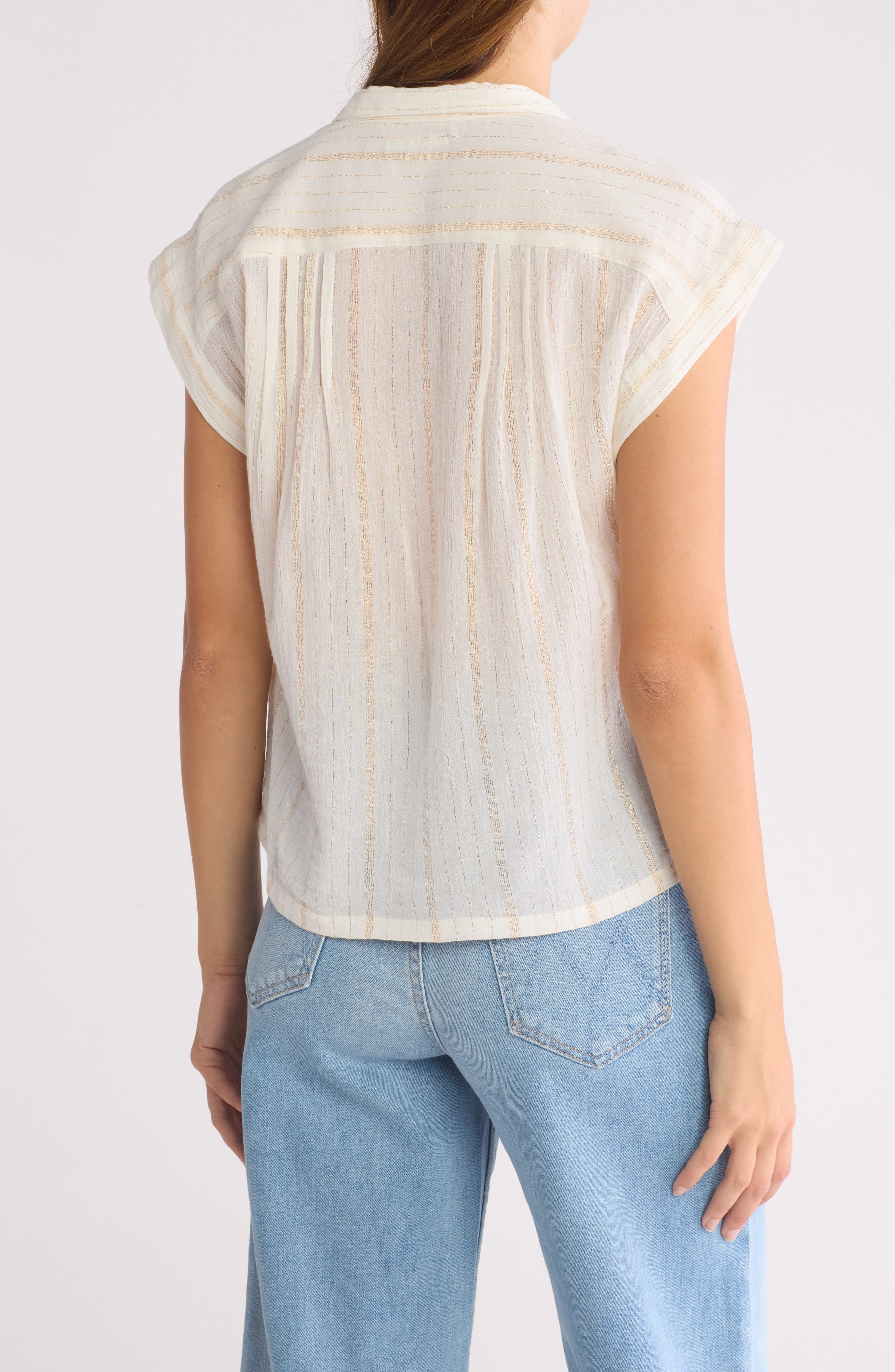 MOTHER The Line Your Pockets Metallic Button-Up Shirt | Nordstromrack