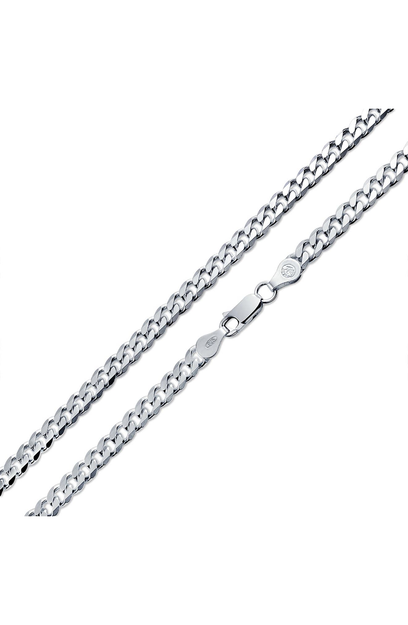 BLING JEWELRY Sterling Silver Heavy Solid Curb Chain Necklace ...