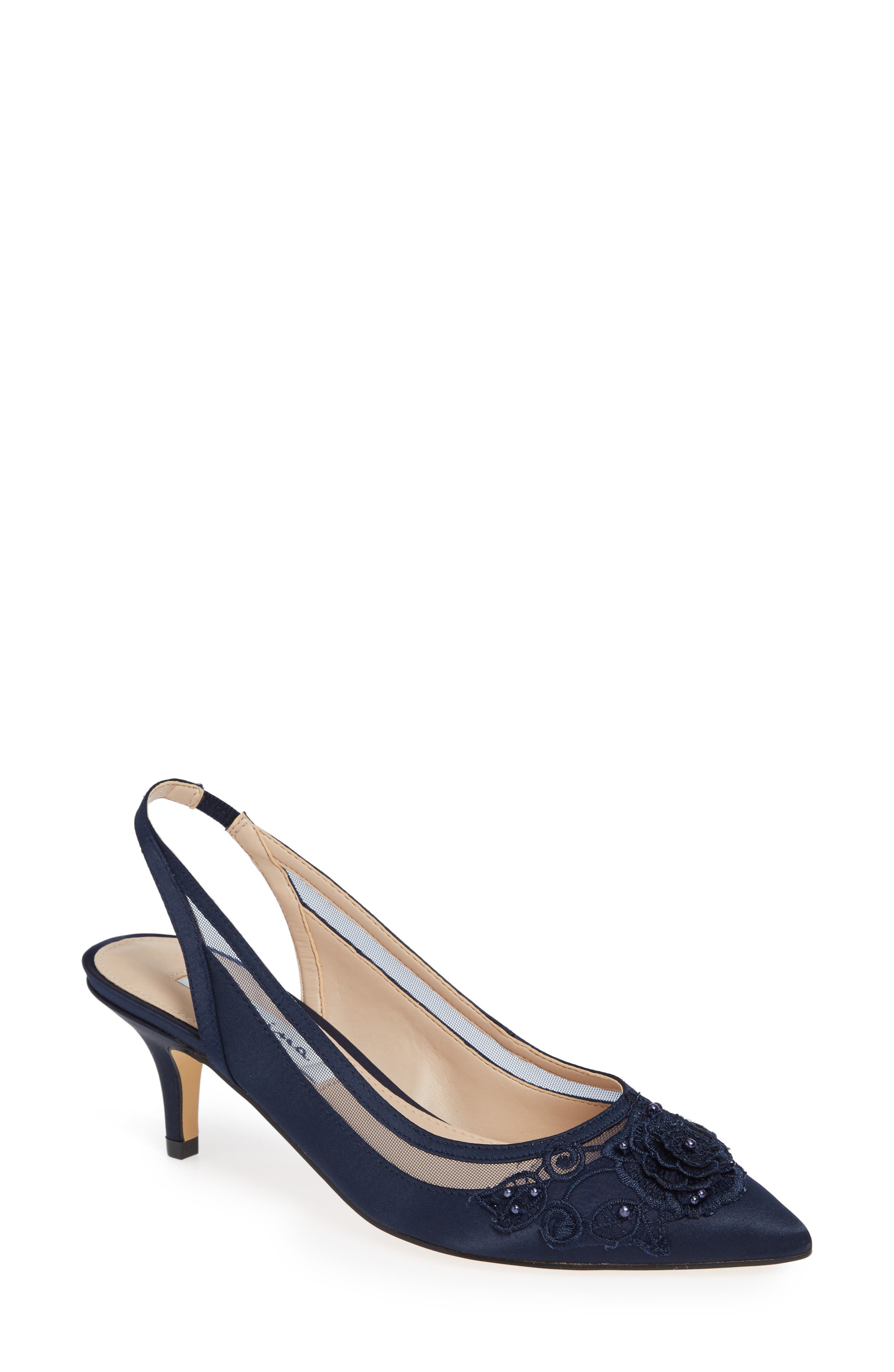 Nina Taela Floral Embellished Slingback Pump (Women) | Nordstromrack