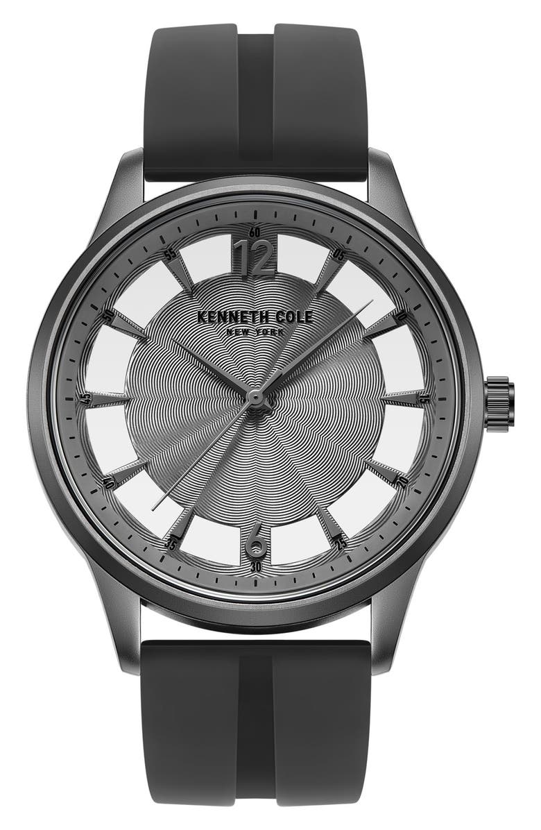 Kenneth Cole Transparency Silicone Strap Watch & Leather Strap Gift Set ...