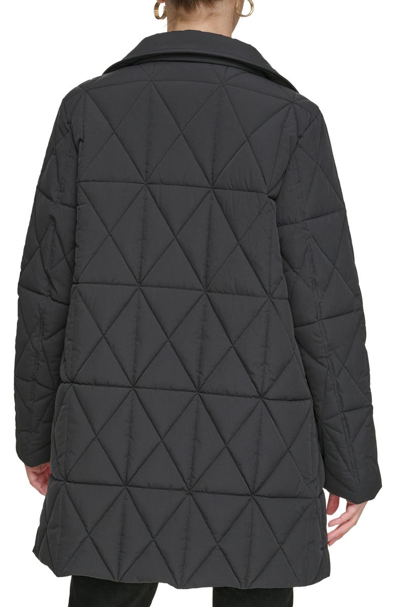 Andrew Marc Water Resistant Faux Shearling Lined Hood & Bib Quilted ...