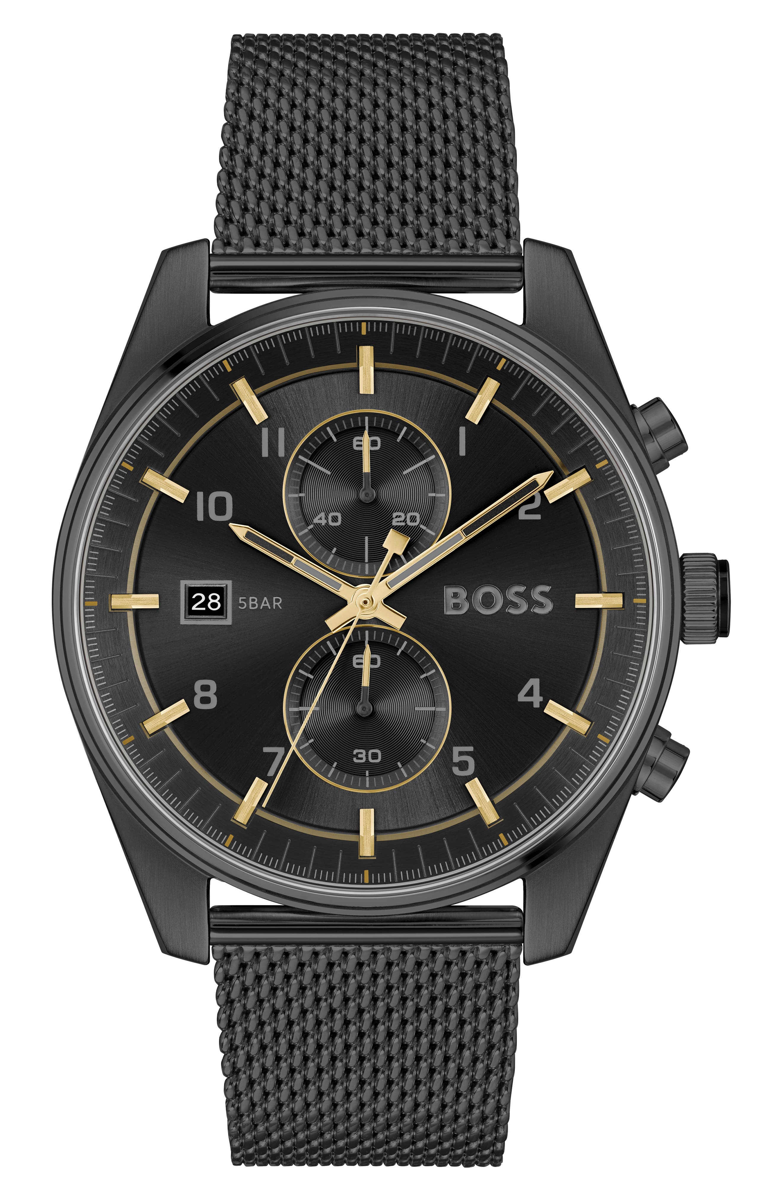 BOSS Skytraveller Chronograph Mesh Strap Watch, 44mm | Nordstromrack