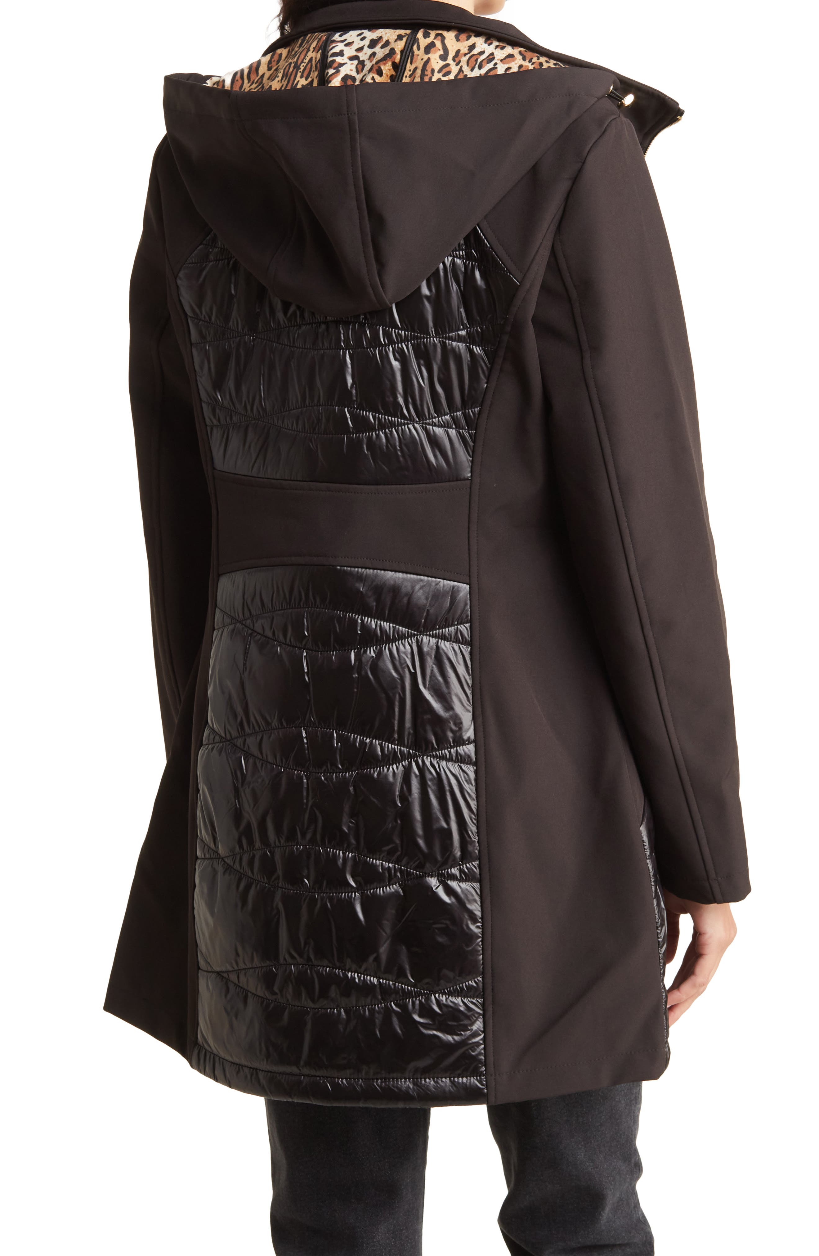 Via Spiga Elliptical Quilted Hooded Softshell Jacket | Nordstrom