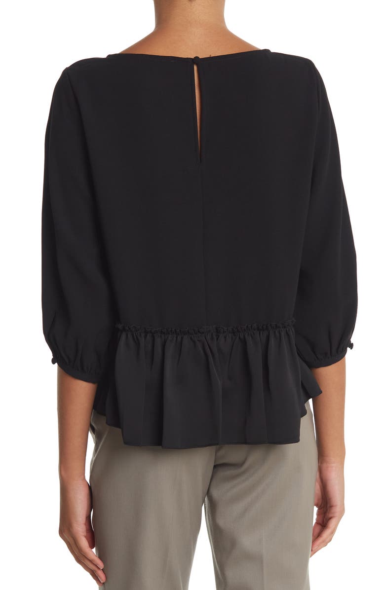 FRNCH 3/4 Length Sleeve Ruffle Flowy Top | Nordstromrack