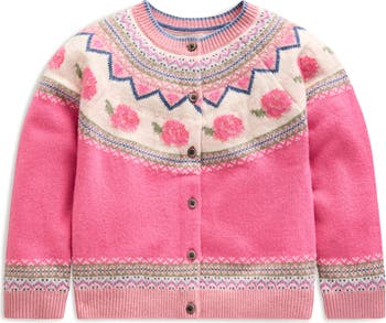 Mini Boden Kids' Edie Fair Isle Cotton & Wool Blend Cardigan | Nordstrom