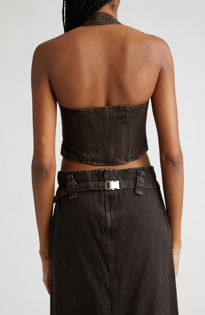Miaou Dani Halter Neck Denim Corset Top | Nordstromrack
