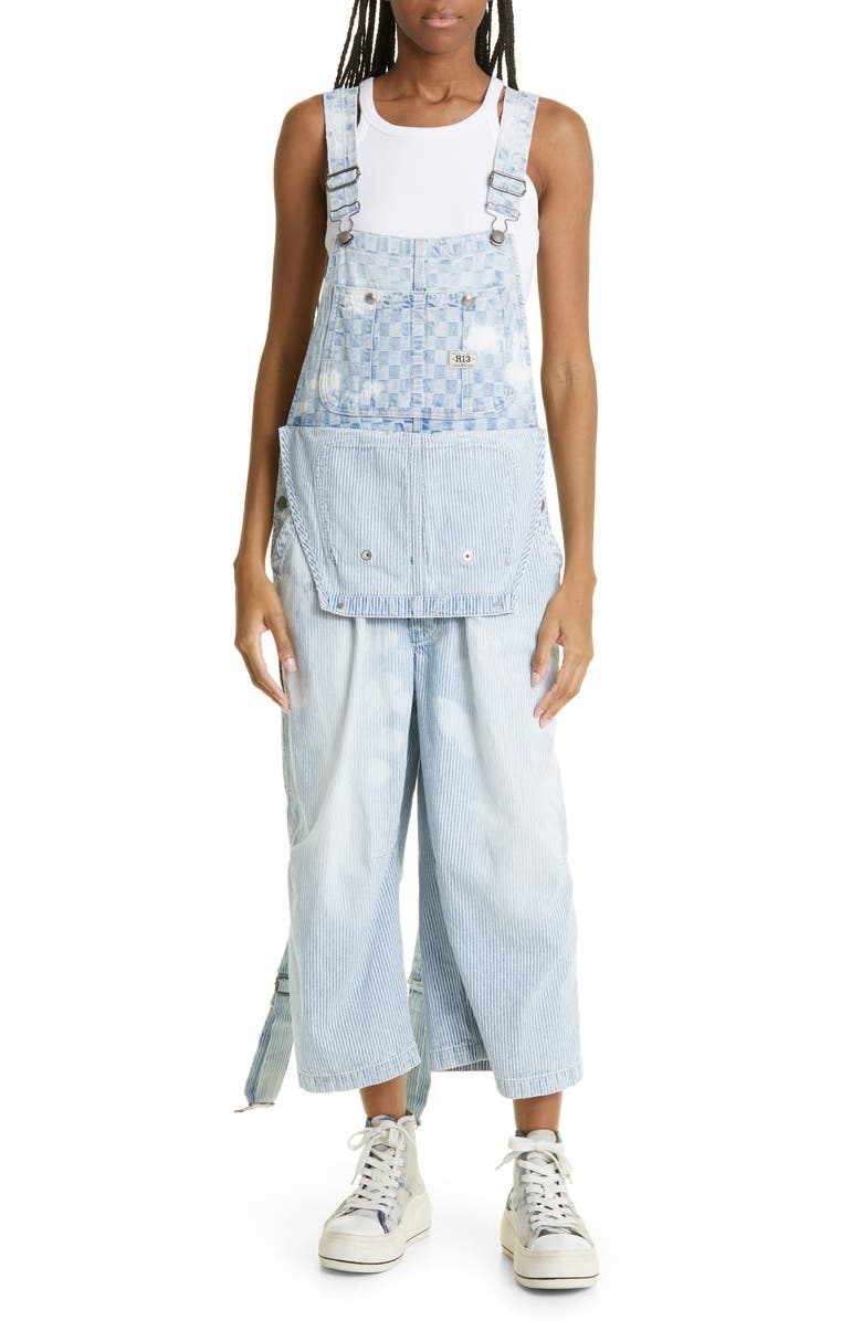 R13 Double Bib Crop Denim Overalls | Nordstrom