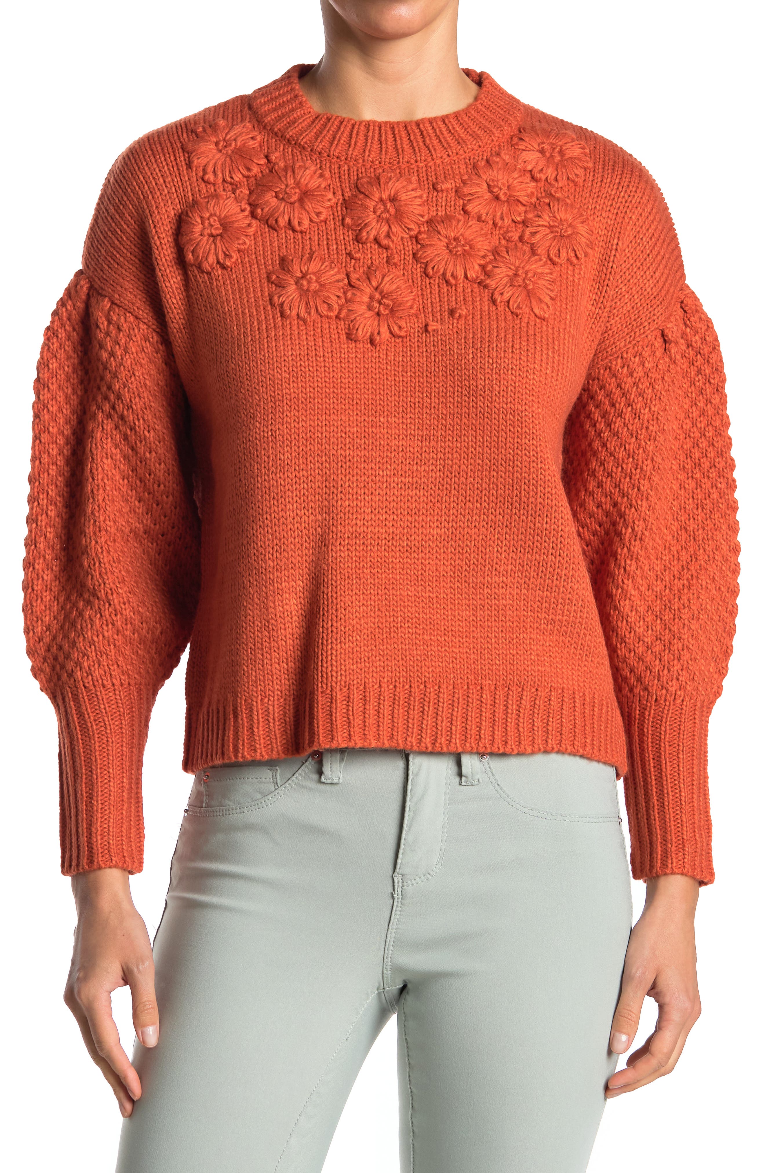 CLICHE Embroidered Floral Knit Sweater | Nordstromrack