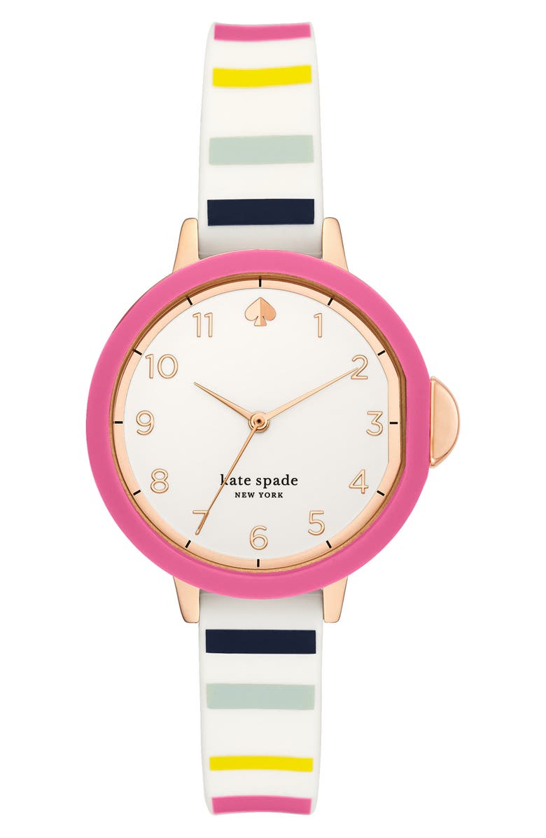 Kate Spade New York park row stripe silicone strap watch, 34mm ...