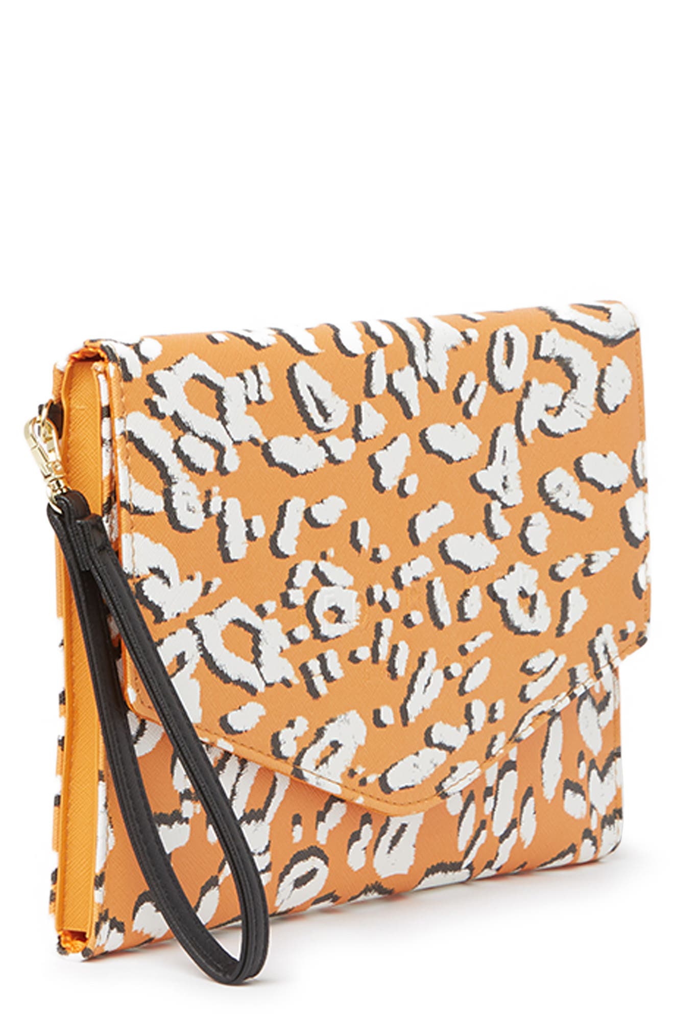 Ted Baker London Lydiiaa Leopard Print Saffiano Envelope Wristlet ...