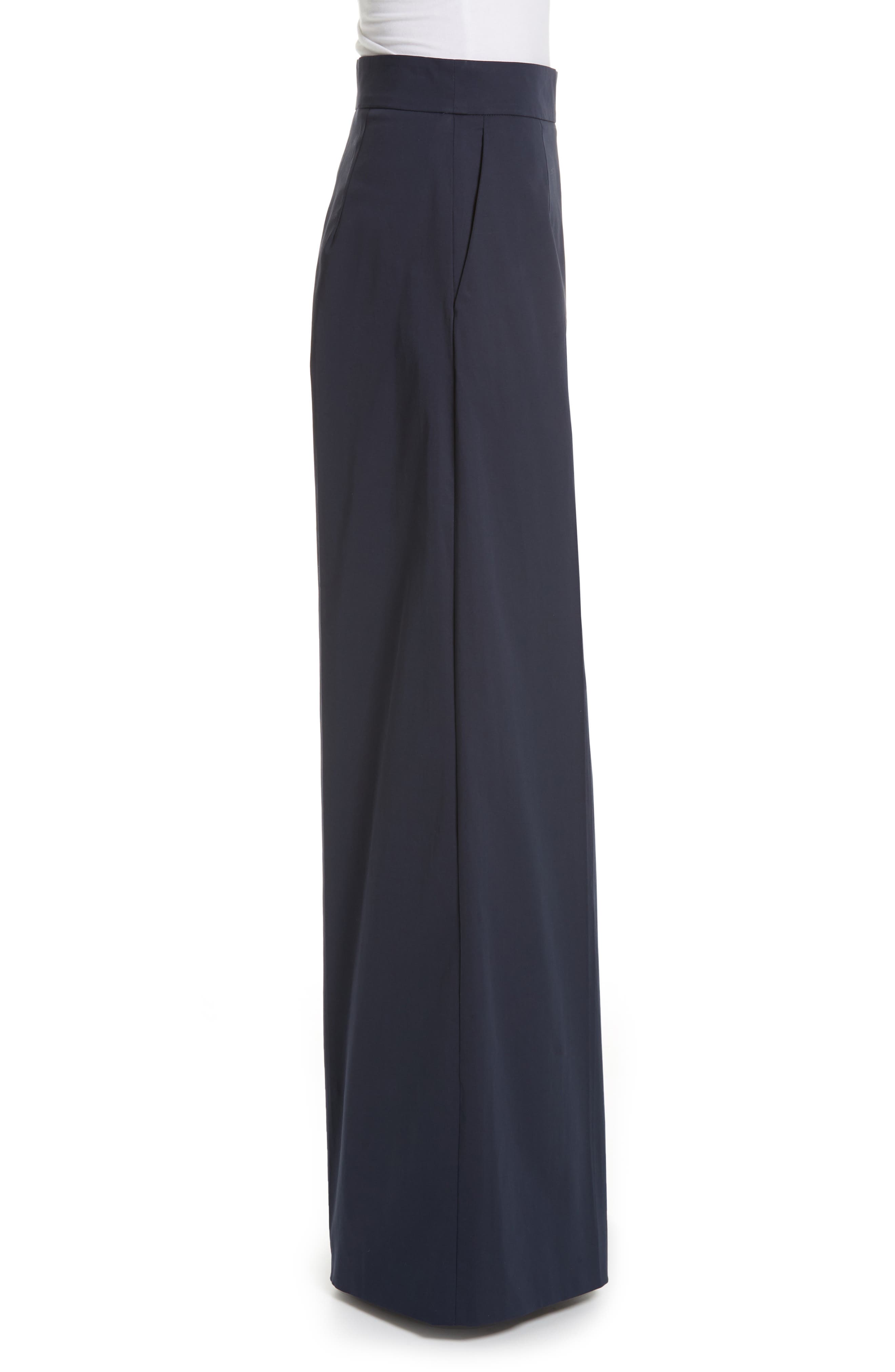 Oscar de la Renta Stretch Cotton Wide Leg Pants (Women) | Nordstrom