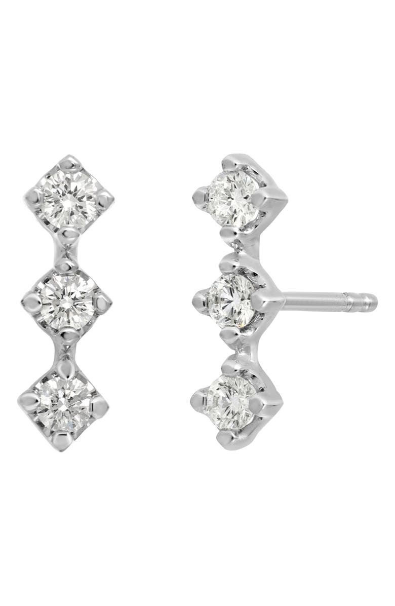 Bony Levy Florentine 18K White Gold Diamond Bar Stud Earrings - 0.30ct ...