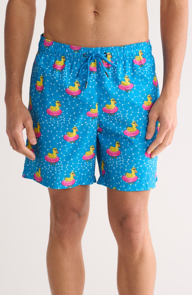 BEACH BROS Floating Duck Stretch Swim Shorts | Nordstromrack
